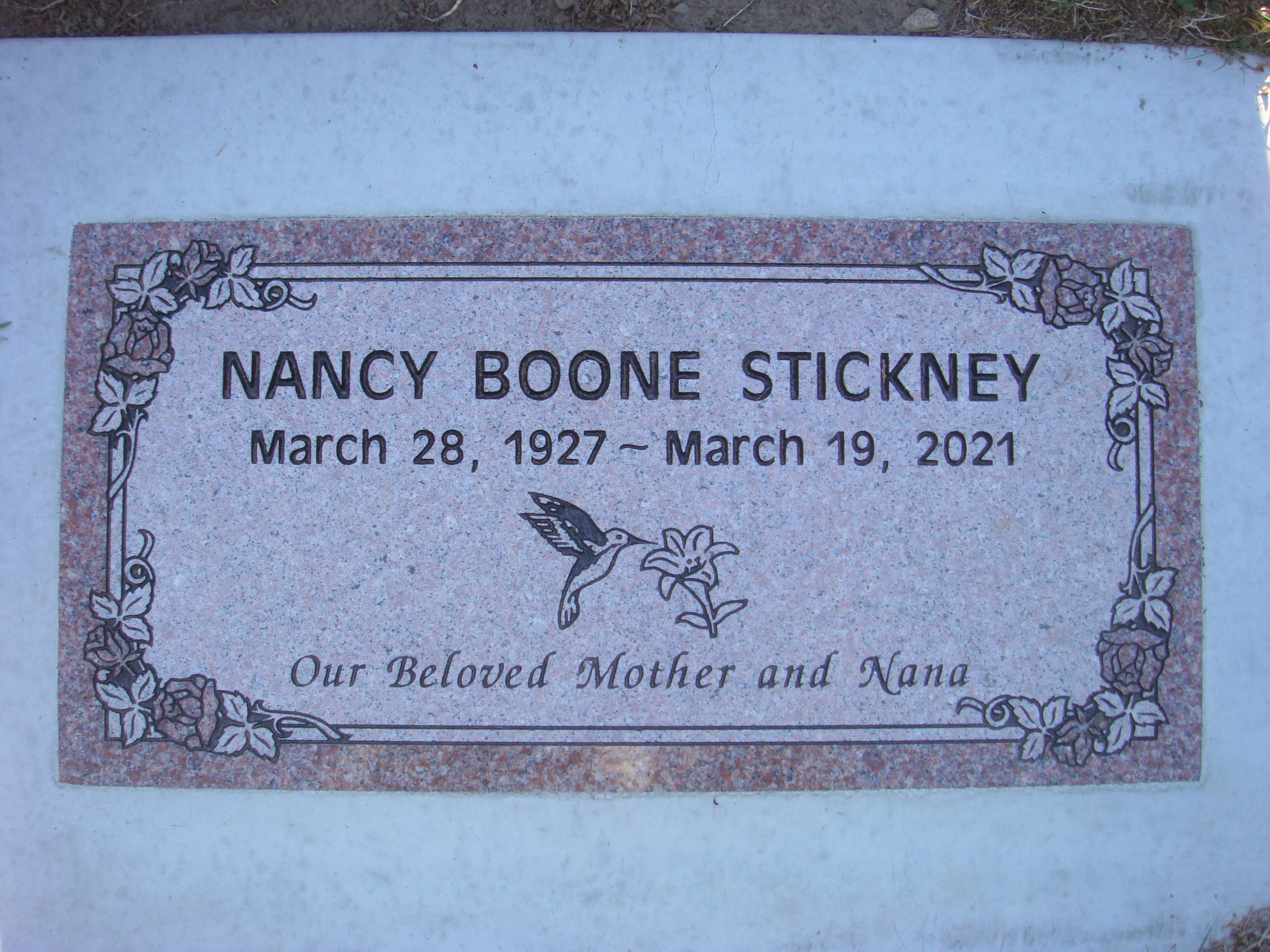 Stickney, Nancy Boone – Quilcene Cemetery
